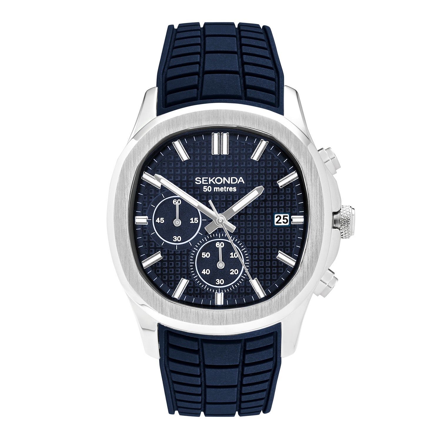 Sekonda Mens Octaire Blue Dial Blue Rubber 40mm Watch | The Jewellery ...